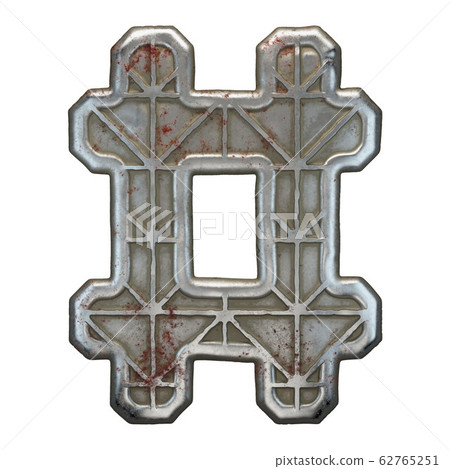 Industrial metal symbol hash on white... - Stock Illustration [62765251 ...