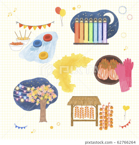 Set of hand drawn a variety of festivals, local... - Stock Illustration ...