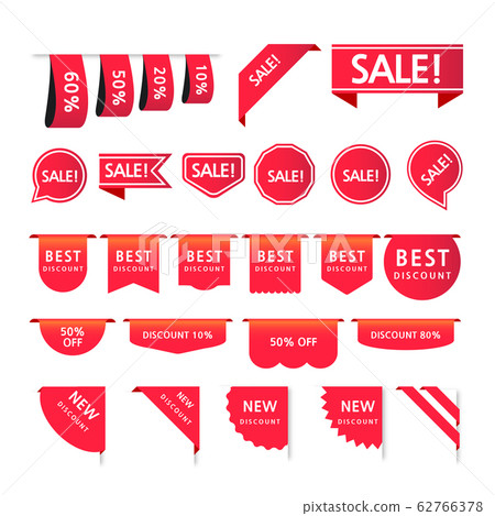 Set of vintage arrows and promotion badges... - Stock Illustration ...