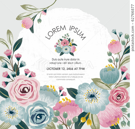 Vector illustration of a floral frame in spring - Stock Illustration ...