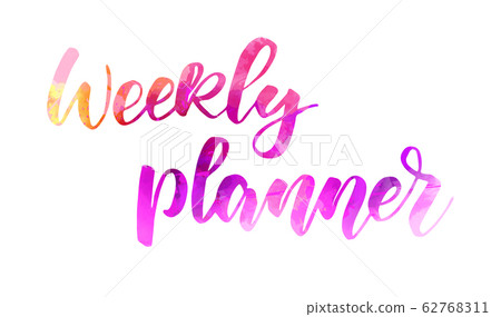Weekly planner handwritten lettering - Stock Illustration [62768311 ...