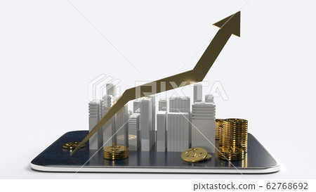 The building chart up on tablet 3d rendering... - Stock Illustration ...