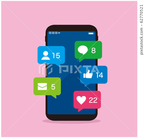 smart phone, notification, icon - Stock Illustration [62770521] - PIXTA