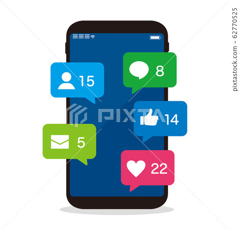 smart phone, notification, icon - Stock Illustration [62770525] - PIXTA