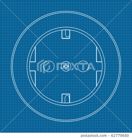 Power socket on blueprint background - Stock Illustration [62770680 ...
