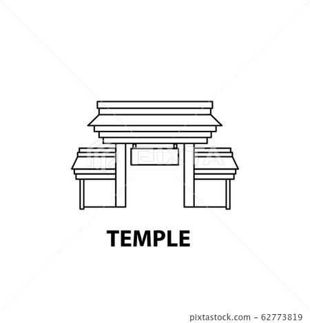 Temple shrine map icon symbol illustration... - Stock Illustration ...