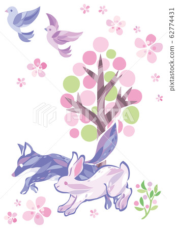 Spring animal illustration - Stock Illustration [62774431] - PIXTA