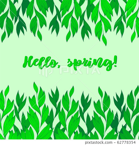 Spring branch concept in hand drawn style, great - Stock Illustration ...