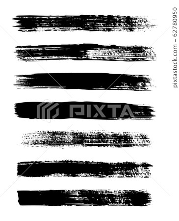 Grunge strips. Set of vector ink brushes. Dirty...-插圖素材 [62780950 ...