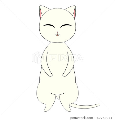 Smiling white cat_02 - Stock Illustration [62782944] - PIXTA