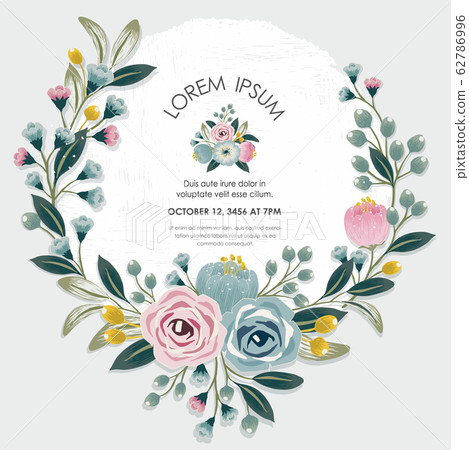 Vector illustration of a floral frame in spring - Stock Illustration ...