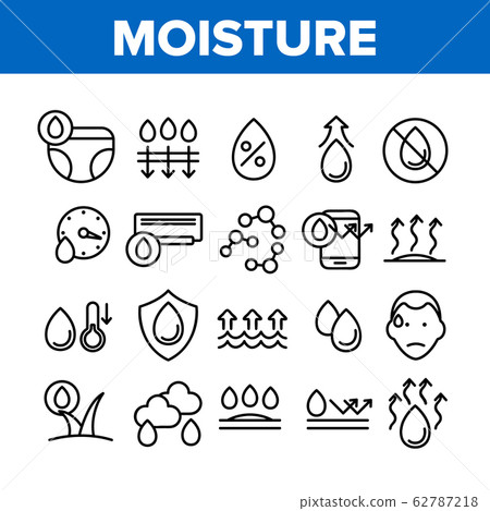 Moisture Water Drop Collection Icons Set Vector - Stock Illustration ...