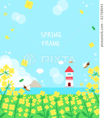 Warm spring floral landscape frame 5 - Stock Illustration [62789043 ...