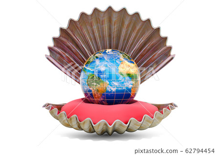 Earth Globe inside shell, 3d rendering - Stock Illustration [62794454 ...
