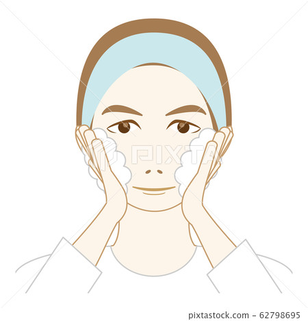 Illustration of a man washing his face - Stock Illustration [62798695 ...