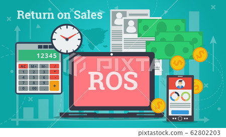 Vector flat horizontal banner of return on sales - Stock Illustration ...