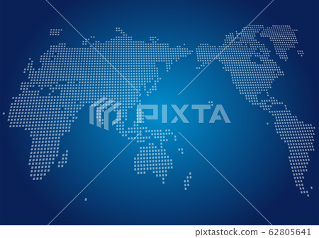 Blue digital cyber image background with world map - Stock Illustration ...