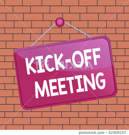 Text sign showing Kick Off Meeting. Conceptual - Stock Illustration ...