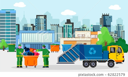 Waste disposal removal recycling concept... - Stock Illustration ...
