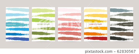 Card set with colorful stroke design (color... - Stock Illustration ...