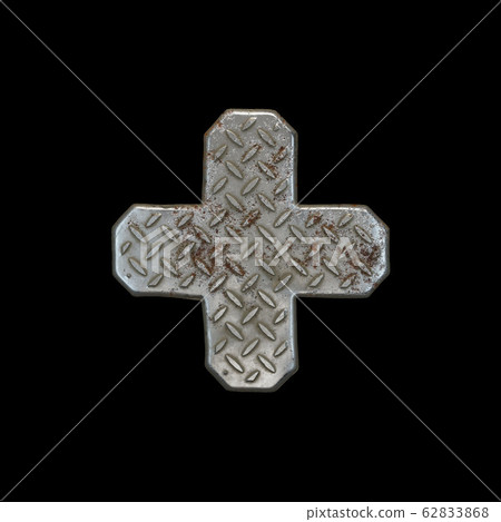 Industrial metal symbol plus on black... - Stock Illustration [62833868 ...