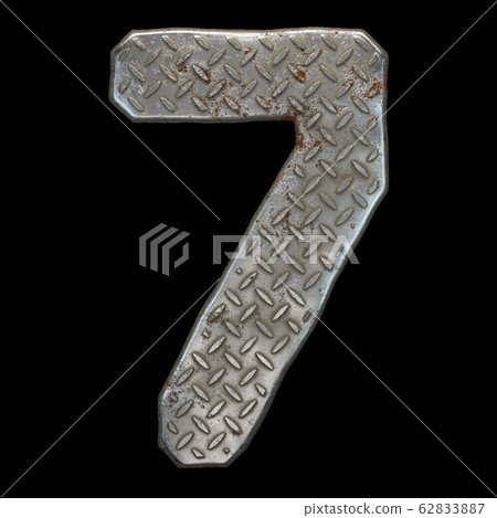Industrial metal number 7 on black background 3d - Stock Illustration ...