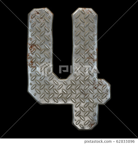 Industrial metal number 4 on black background 3d - Stock Illustration ...