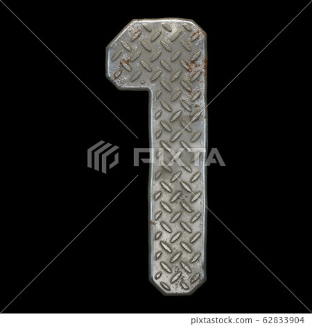 Industrial metal number 1 on black background 3d - Stock Illustration ...