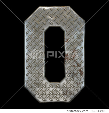 Industrial metal number 0 on black background 3d - Stock Illustration ...