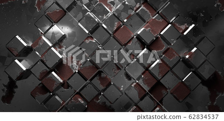 Rusted metal texture surface made of cube boxes... - Stock Illustration ...