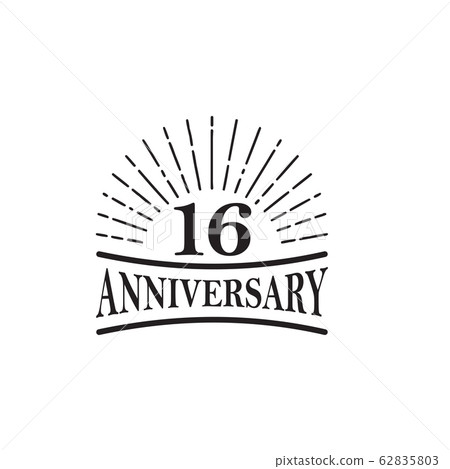 16th year celebrating anniversary emblem logo - Stock Illustration ...