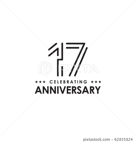 17th year celebrating anniversary emblem logo - Stock Illustration ...