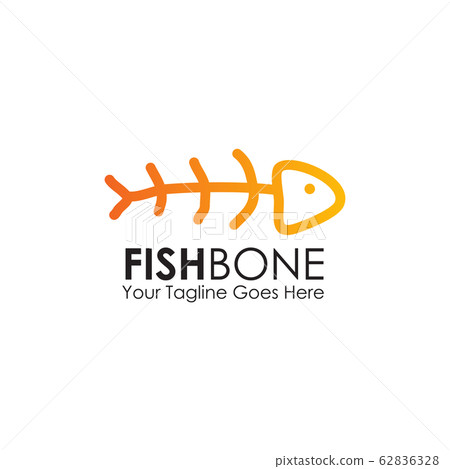 Restaurant logo design with using fish bone - Stock Illustration ...