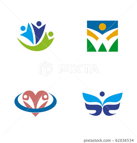 Human character icon logo design vector template - Stock Illustration ...