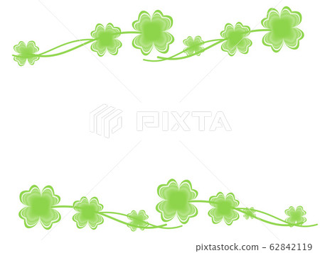 Clover three leaves four leaves frame fresh... - Stock Illustration ...