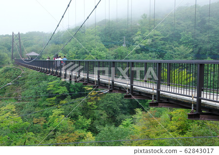 Tsutsuji Suspension Bridge (Nasu Town, Tochigi... - Stock Photo ...