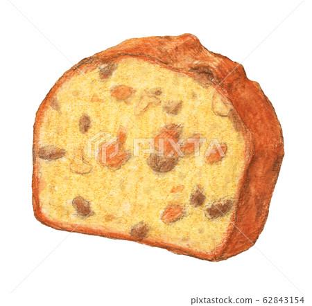 Pound cake baked goods hand-painted watercolor - Stock Illustration ...