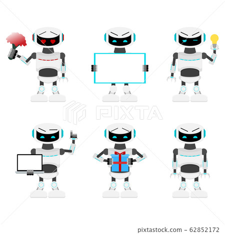 Robots set poses and action - Stock Illustration [62852172] - PIXTA
