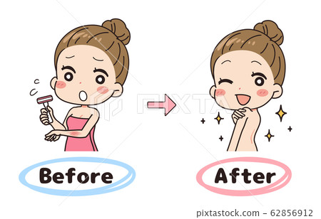 Set illustration of before and after treatment... - Stock Illustration ...
