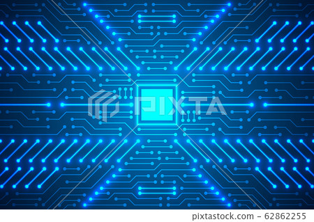 Microchip Technology Background, blue digital... - Stock Illustration ...