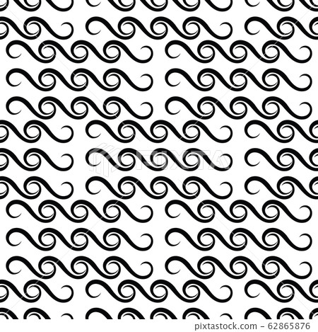 Wave seamless vector pattern or monochrome modern - Stock Illustration ...