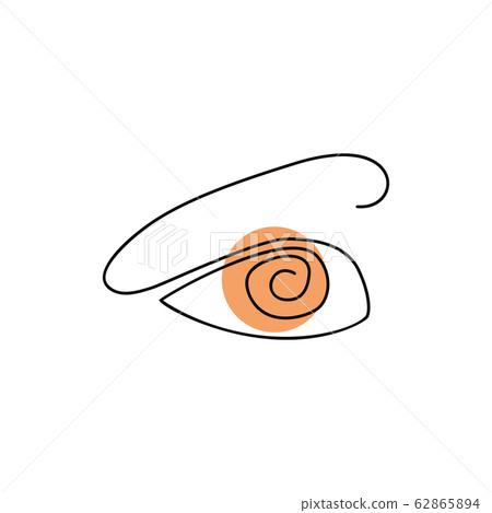 Simple One Line Eye Icon Isolated on White - Stock Illustration ...