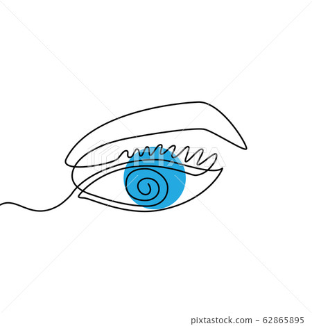 Simple One Line Eye Icon Isolated on White - Stock Illustration ...
