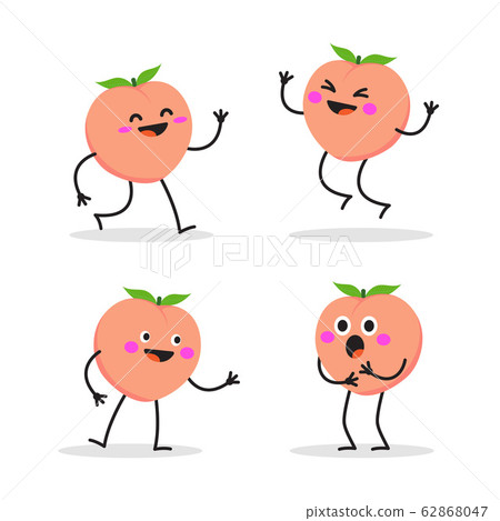 Peach character. peach on white background - Stock Illustration ...