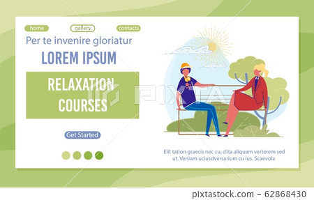 Relaxation Courses Landing Page Vector Template - Stock Illustration ...