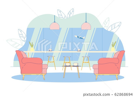 Vip Clients Service Waiting Room with Bar Counter. - Stock Illustration ...