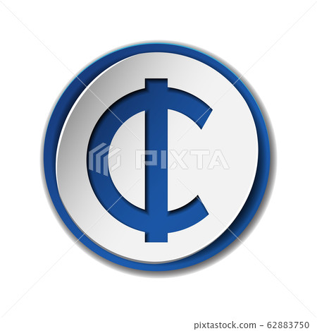 Cedi currency symbol on colored circle flat icon - Stock Illustration ...