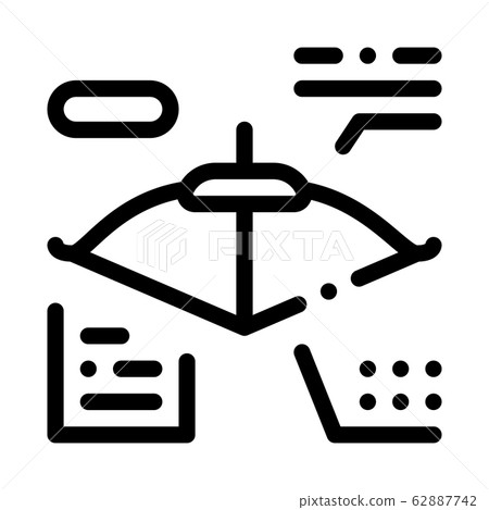 Bow And Arrow Characteristic Icon Thin Line Vector - Stock Illustration ...