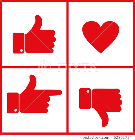 Like Dislike and Heart icon. - Stock Illustration [62891734] - PIXTA