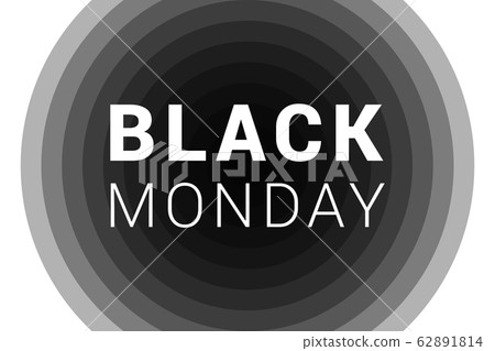 Black Monday inscription and on round black - Stock Illustration ...